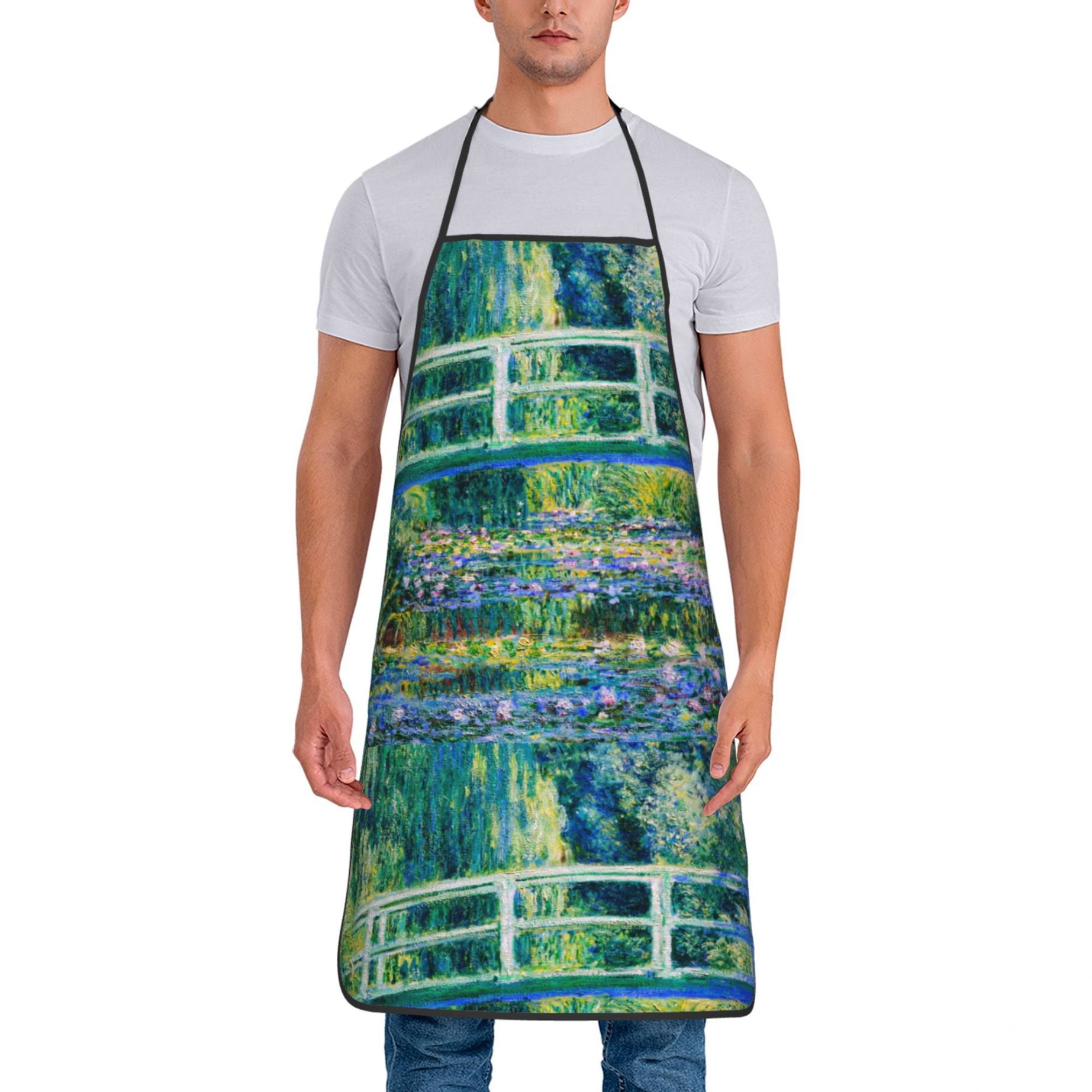 Monet Water Lily Pond Aprons for Women Men Waterproof Apron Kitchen ...