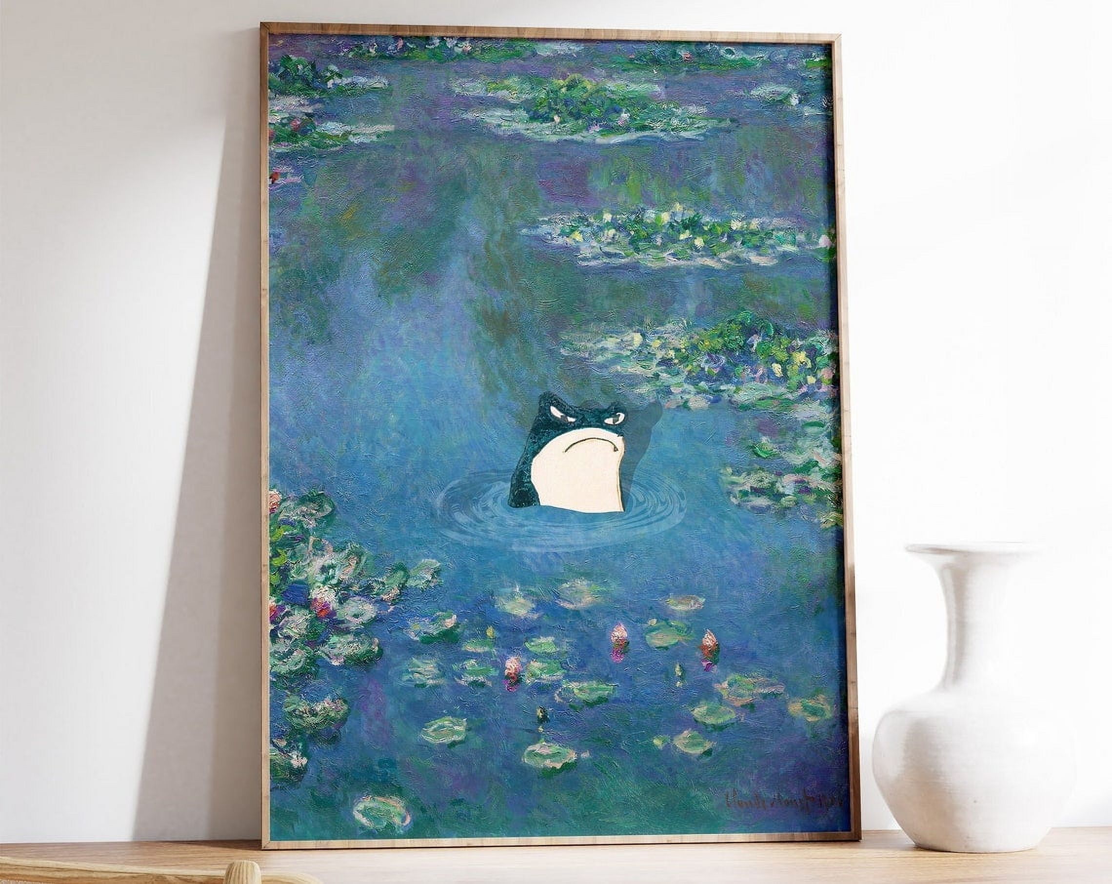 Monet Waterlily Frog Print, Claude Monet Frog Poster, Matsumoto Hoji ...