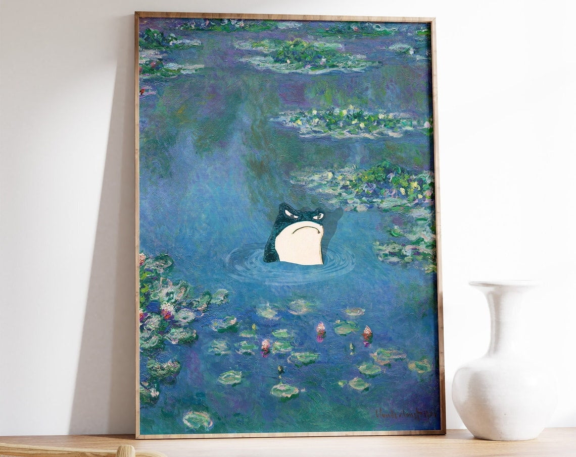 Monet Waterlily Frog Print, Claude Monet Frog Poster, Matsumoto Hoji ...