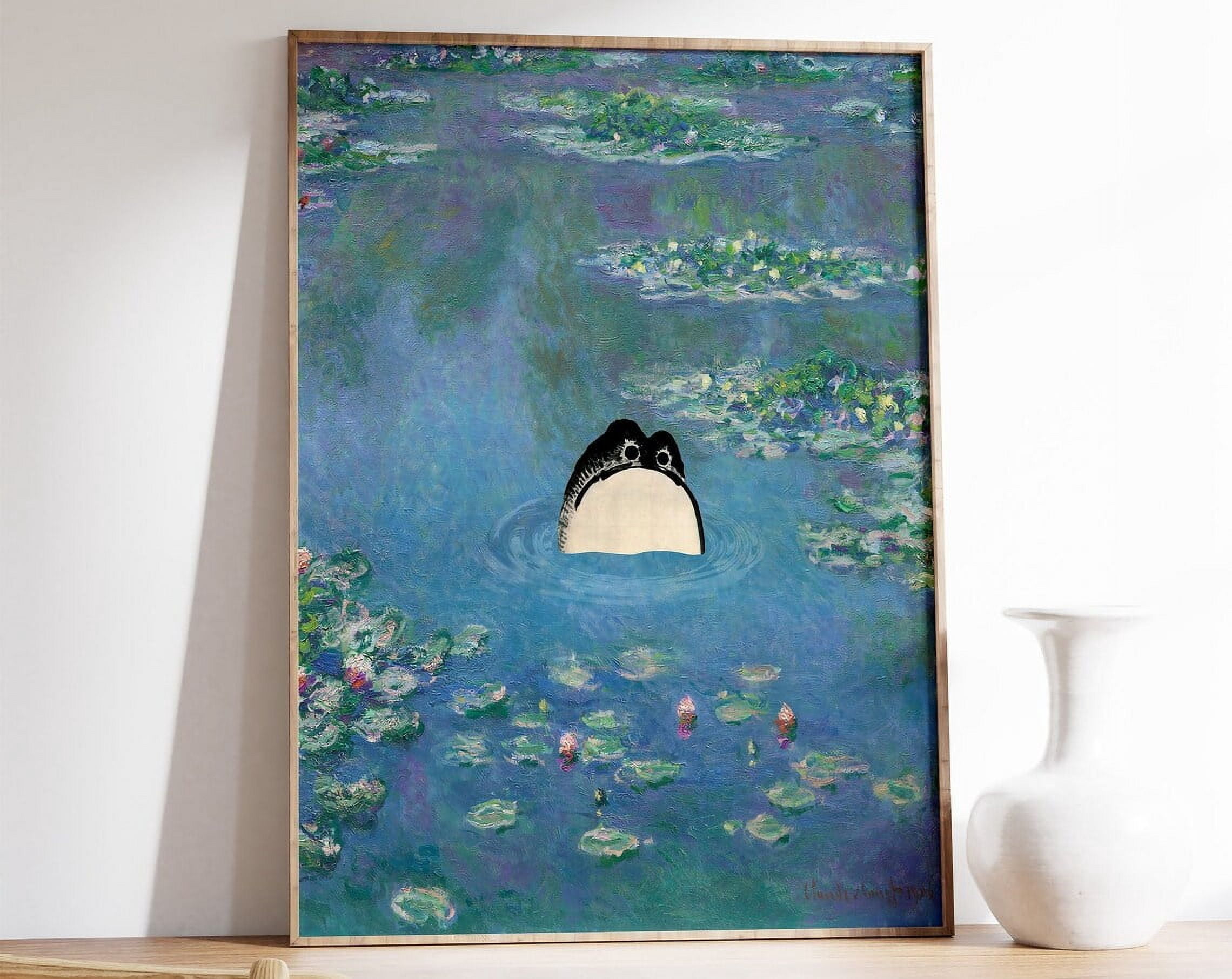 Monet Waterlily Frog Print, Claude Monet Frog Poster, Matsumoto Hoji ...