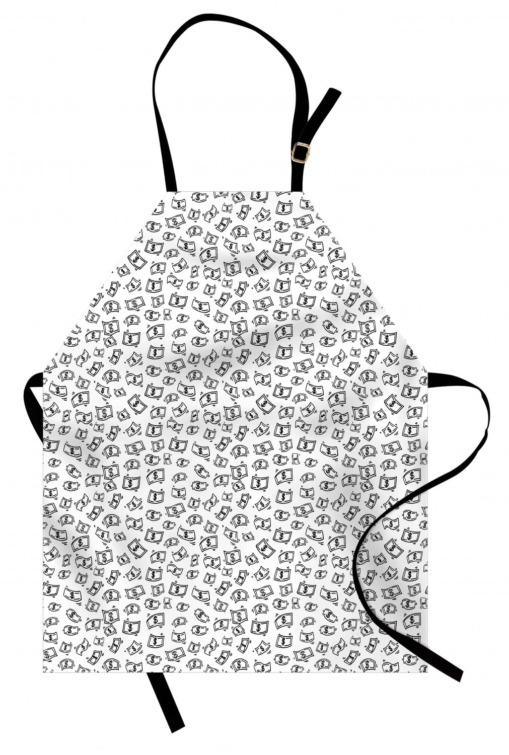 Money Apron Sketch Style Monochrome Raining Dollar Bills Cash Money ...