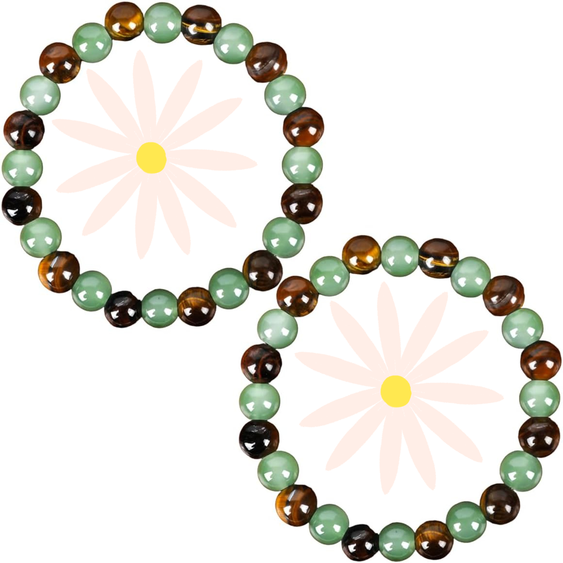 Money Attraction Bracelet with Green Aventurine and Tiger Eye, Blue ...