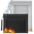 Money Bag Fireproof Document Bag 2012℉ 2 Pack 15x11"/13x10" Waterproof ...