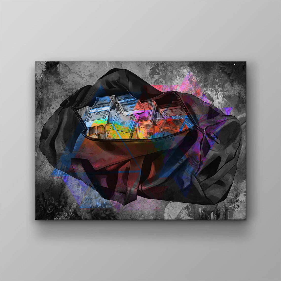 Money Bag Pop Art Poster Millionaire Wall Office Decor, Rich Dollars ...