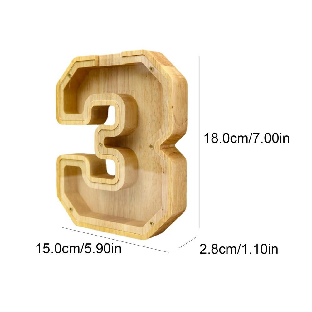 Money Bank Digital Save Money Box Wooden Piggy Banks Decorative Sign ...