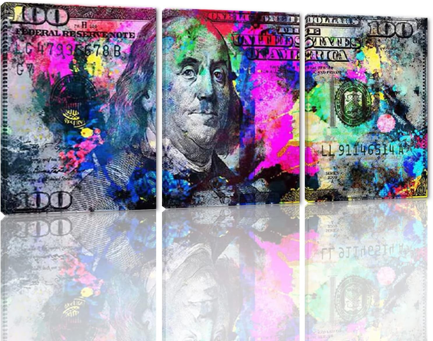 Money Canvas Wall Art Preppy Wall Decor Dirty 100 Dollar Graffiti 100 ...