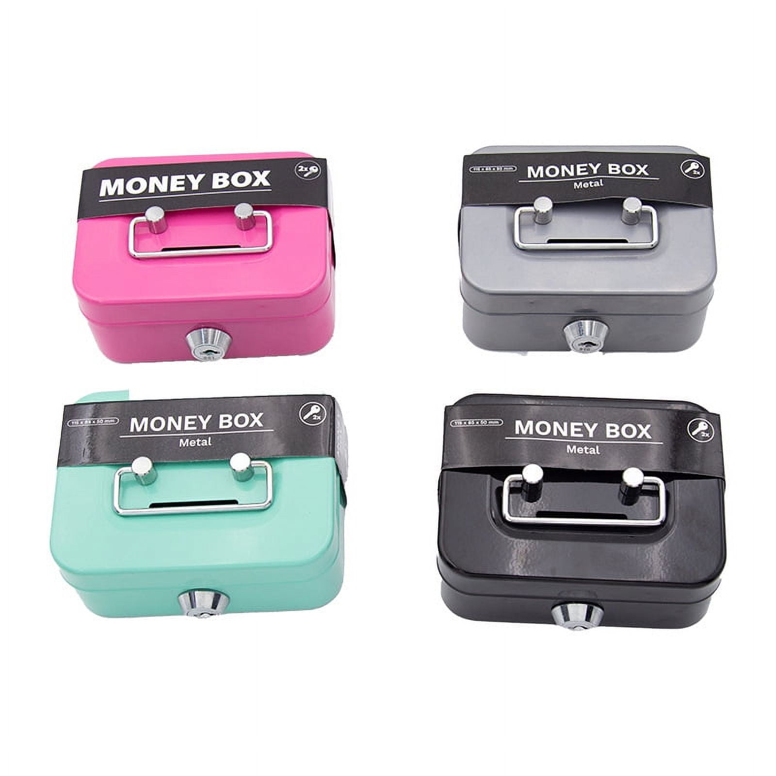 Money Cash Savings Box, Cash Vault with Lock 2 Keys, Durable Fashion ...