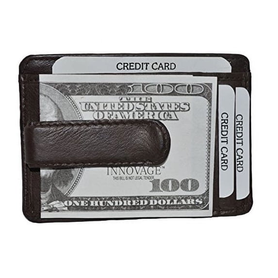 Leatherboss Money Clip Wallet, Genuine Leather, Slim Design, Metal Clip ...