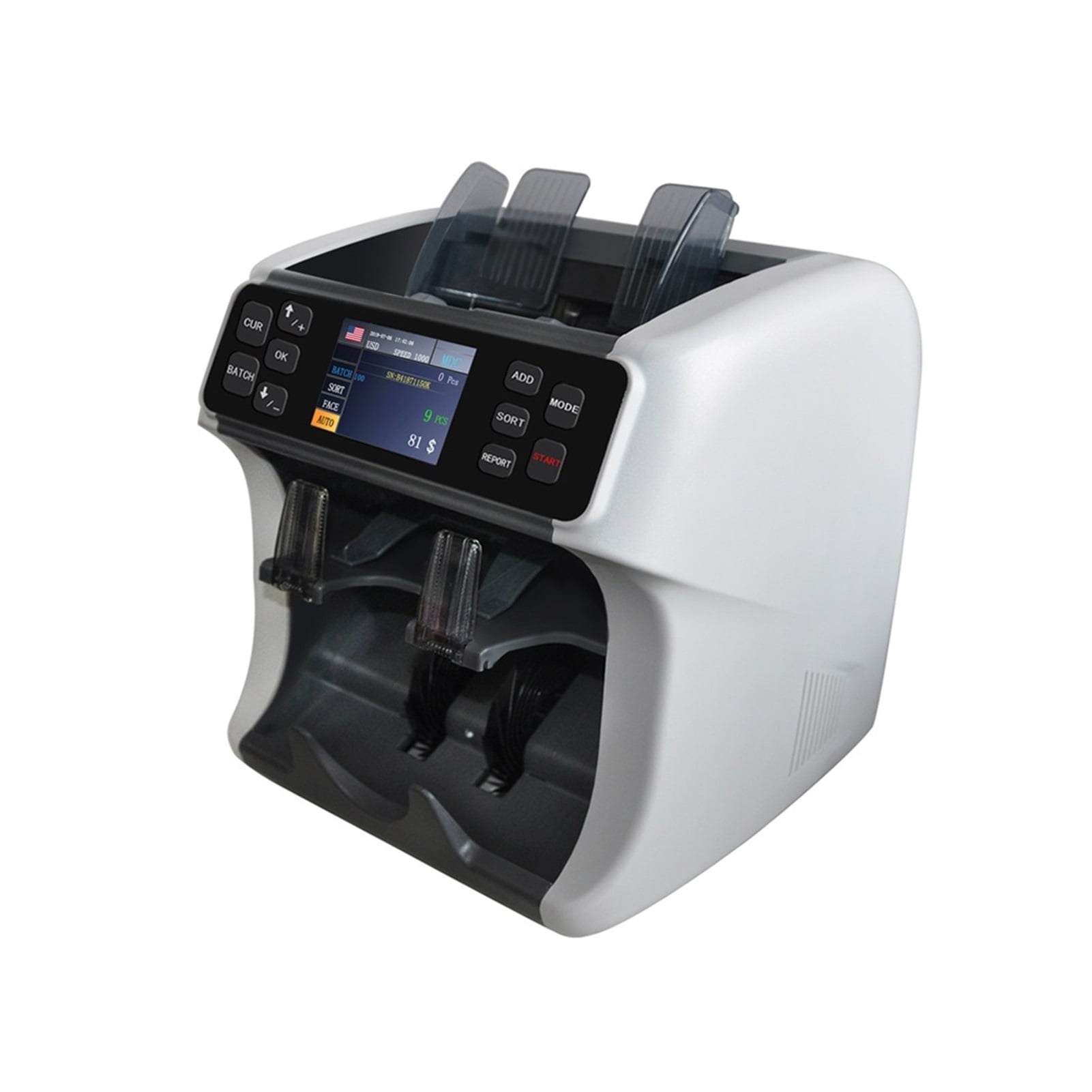 Money Counter Machine Counterfeit Detector Machine 2 Pocket Value Bill ...