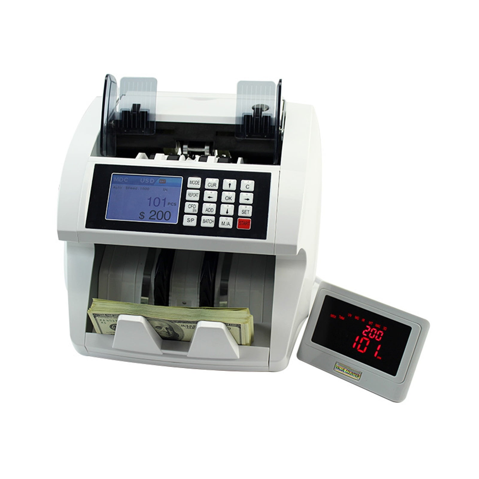 Money Counter Machine with LCD Display Printing Currency Counting ...
