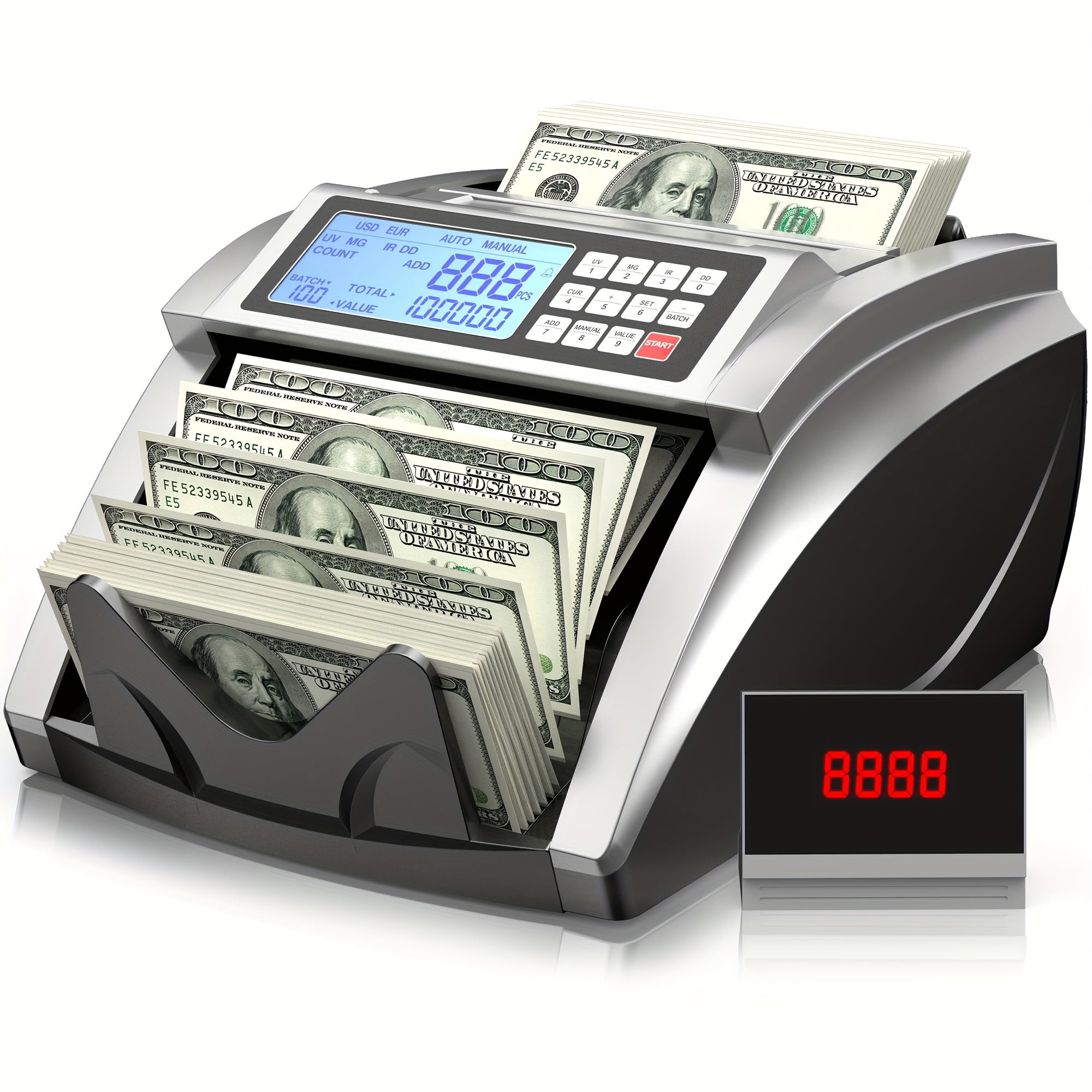 Money Counter Machine with UV/MG/IR/MT/DD Detection for Dollar Euro ...