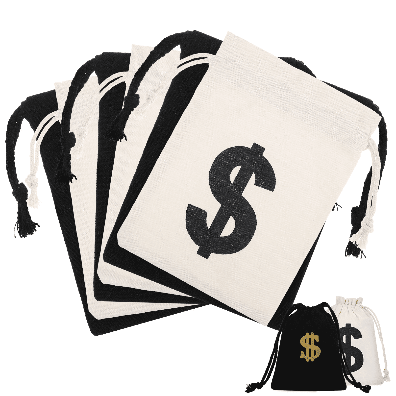Money Drawstring Bag Pouches Canvas Money Pouch Sign Carrying Sack ...