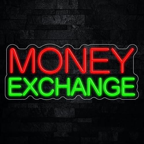 Money Exchange LED Neon Sign 24"L x 10"H #32485 - Walmart.com