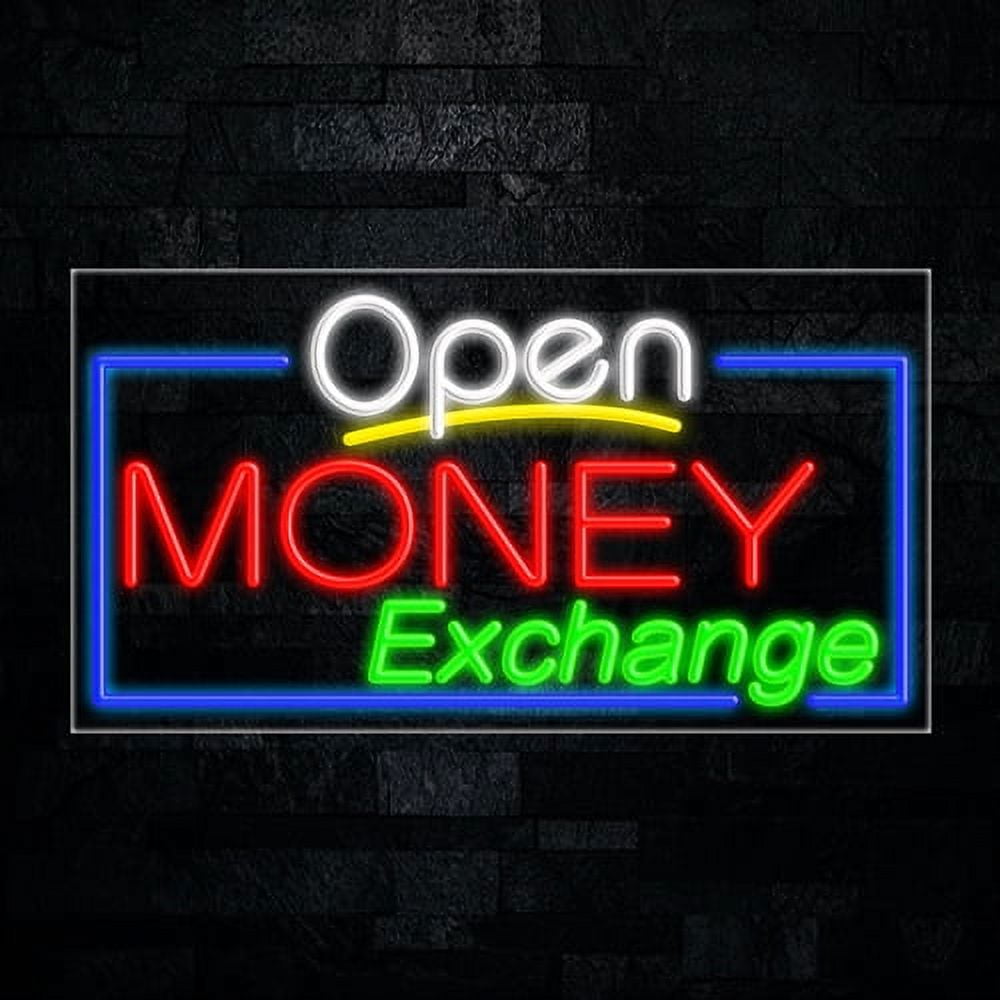 Money Exchange LED Neon Sign 33"L x 18"H #35796 - Walmart.com