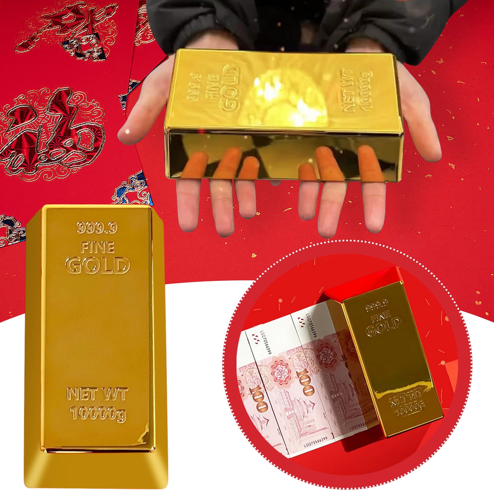 Money Gift Boxes for Cash,Fake Gold Bar,Money Box for Cash Gift,Gold ...
