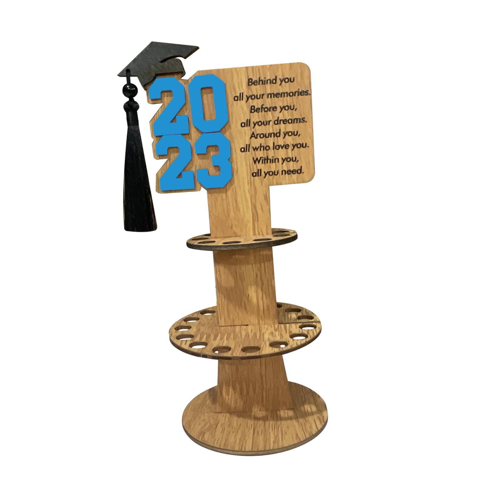 Money Holder for Cash, Wooden Table Stand Double Layer Money Rack with ...