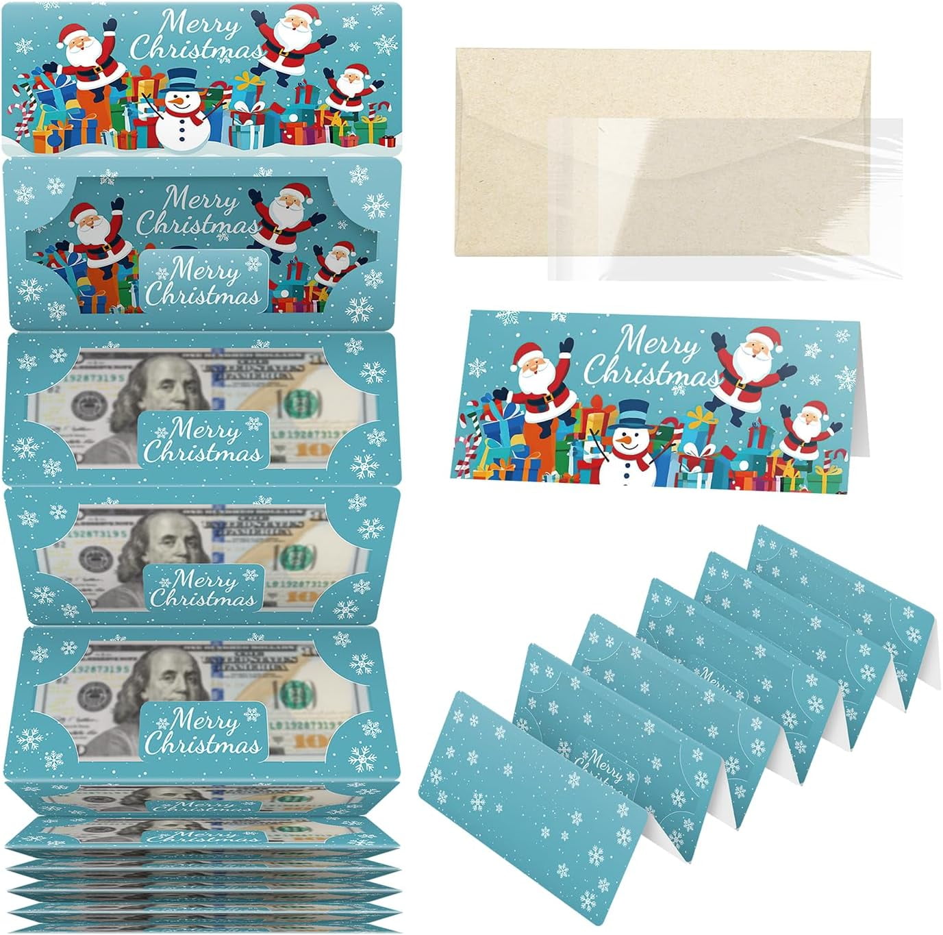 Money Holder with 10 Slots, Party Santa Cash Card Supplies, Surprise ...
