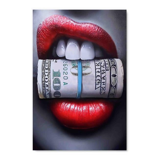 Money Lips Acrylic Glass Art - Walmart.com