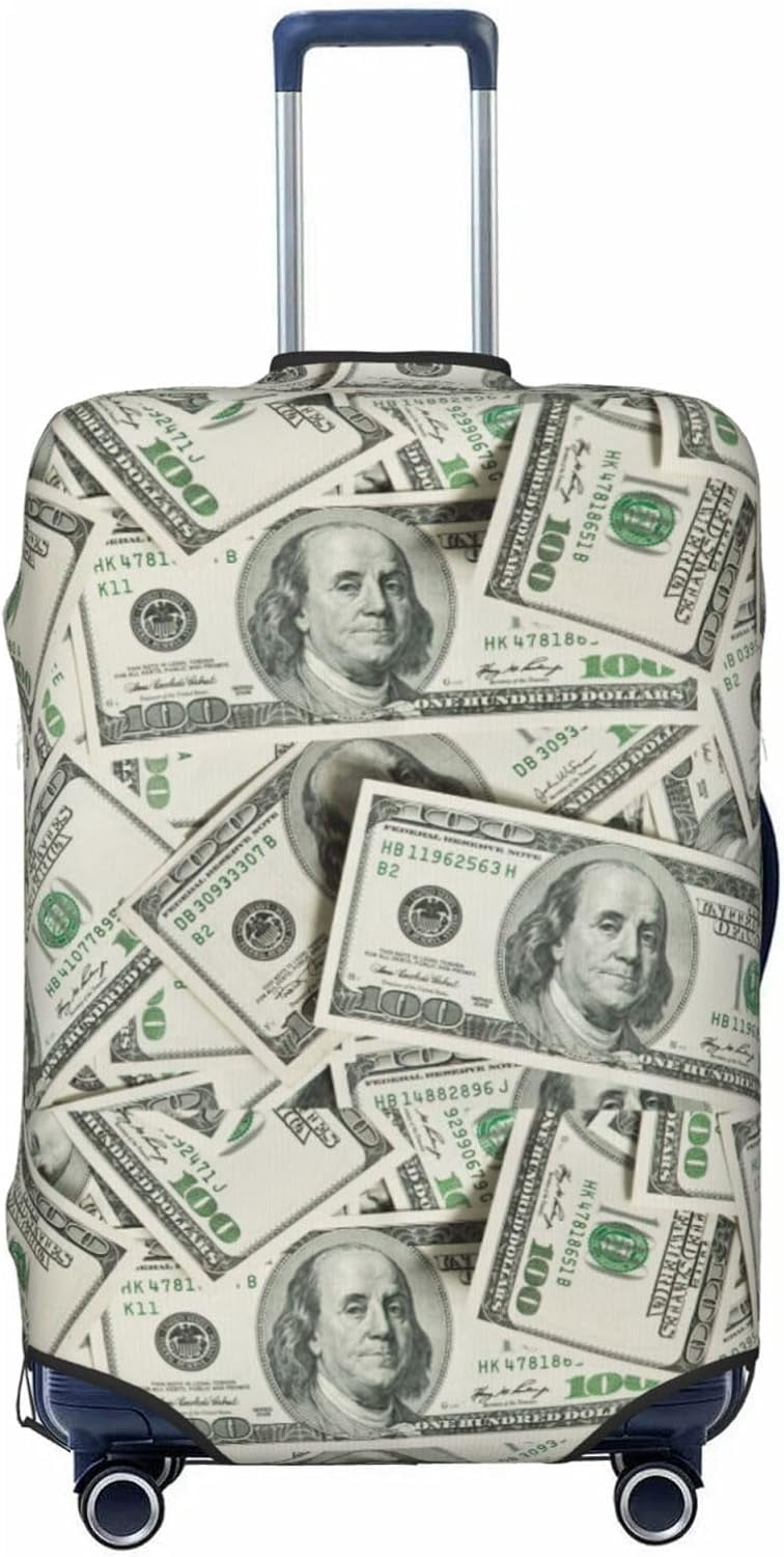 Money Luggage Suitcase Covers Elastic Washable 100 Dollar Bill Cash ...
