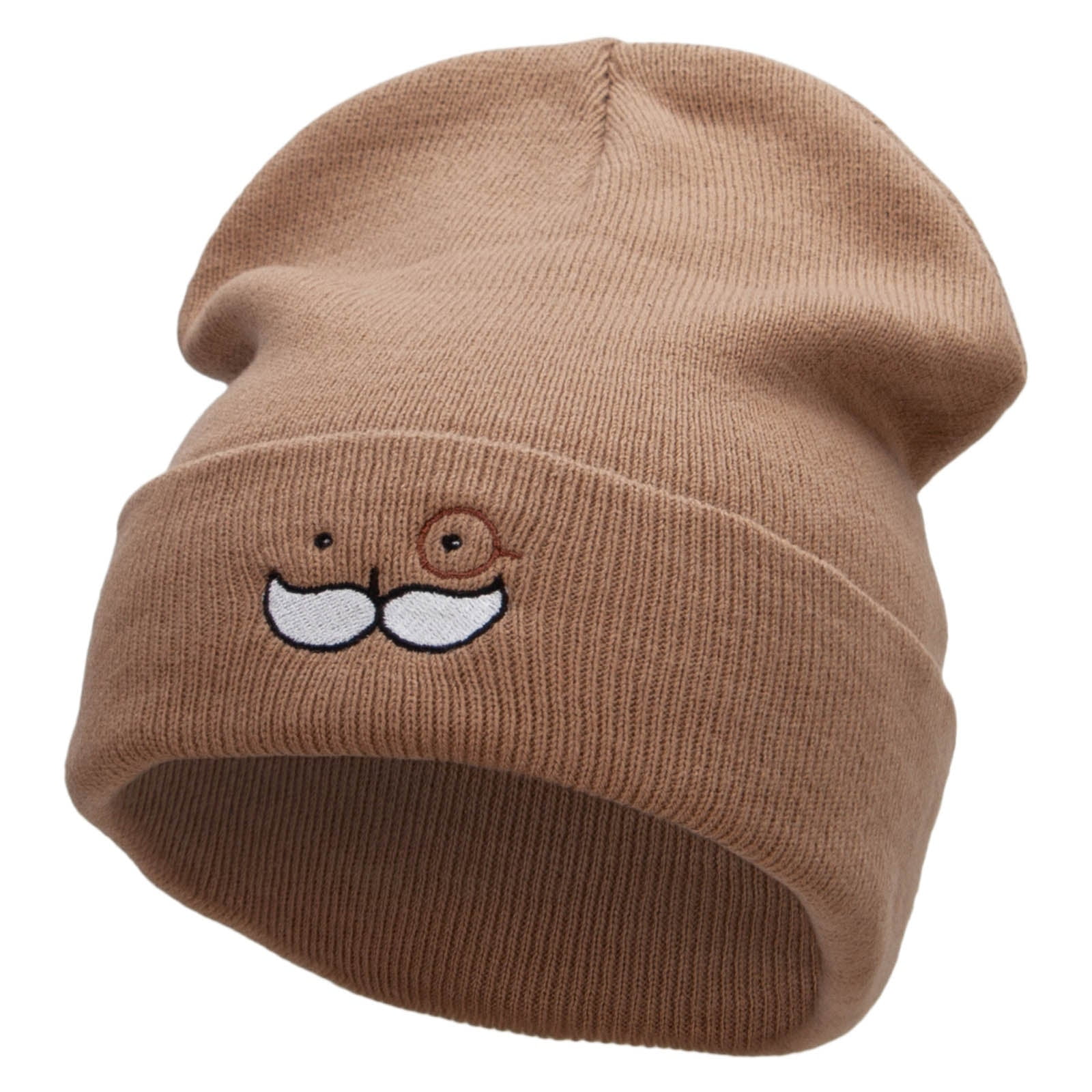 Money Man Embroidered 12 inch Acrylic Cuffed Long Beanie - Khaki OSFM ...