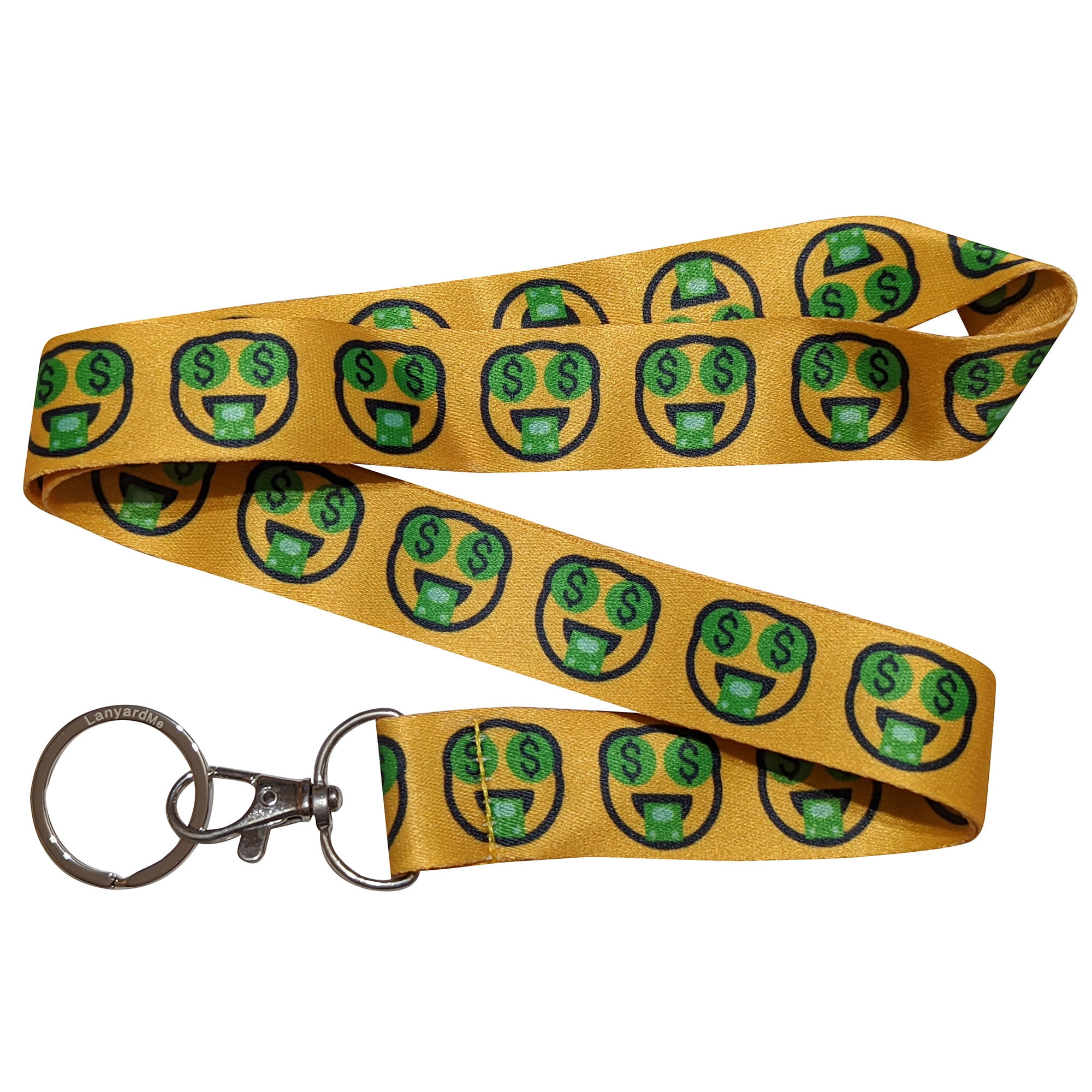Money Mouth Face Emoji Yellow Keychain Lanyard - Walmart.com