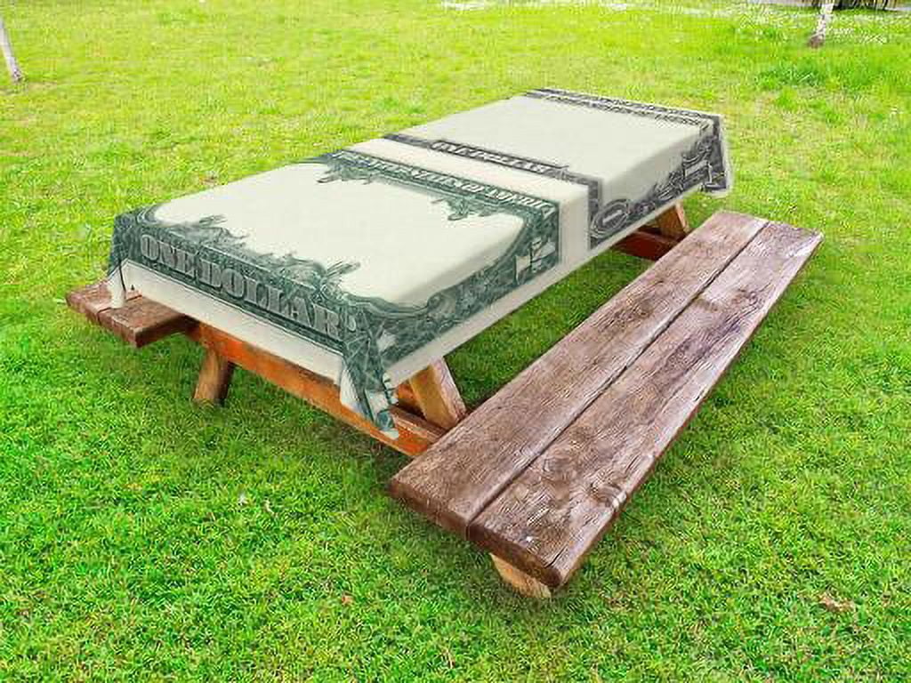 Money Outdoor Tablecloth, One Dollar Bill Buck Design American Federal ...