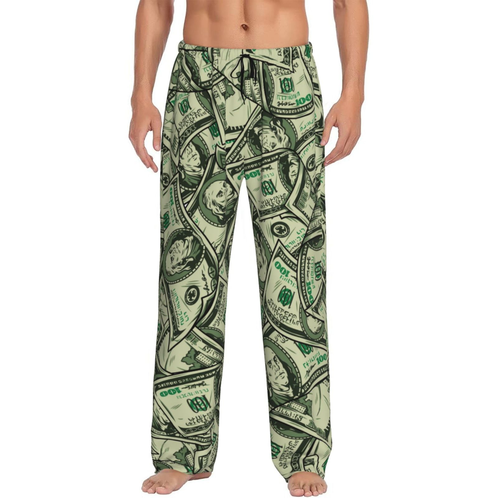 Money Pattern Vintage Style One Hundred Us Dollar Men'S Pajama Pants ...