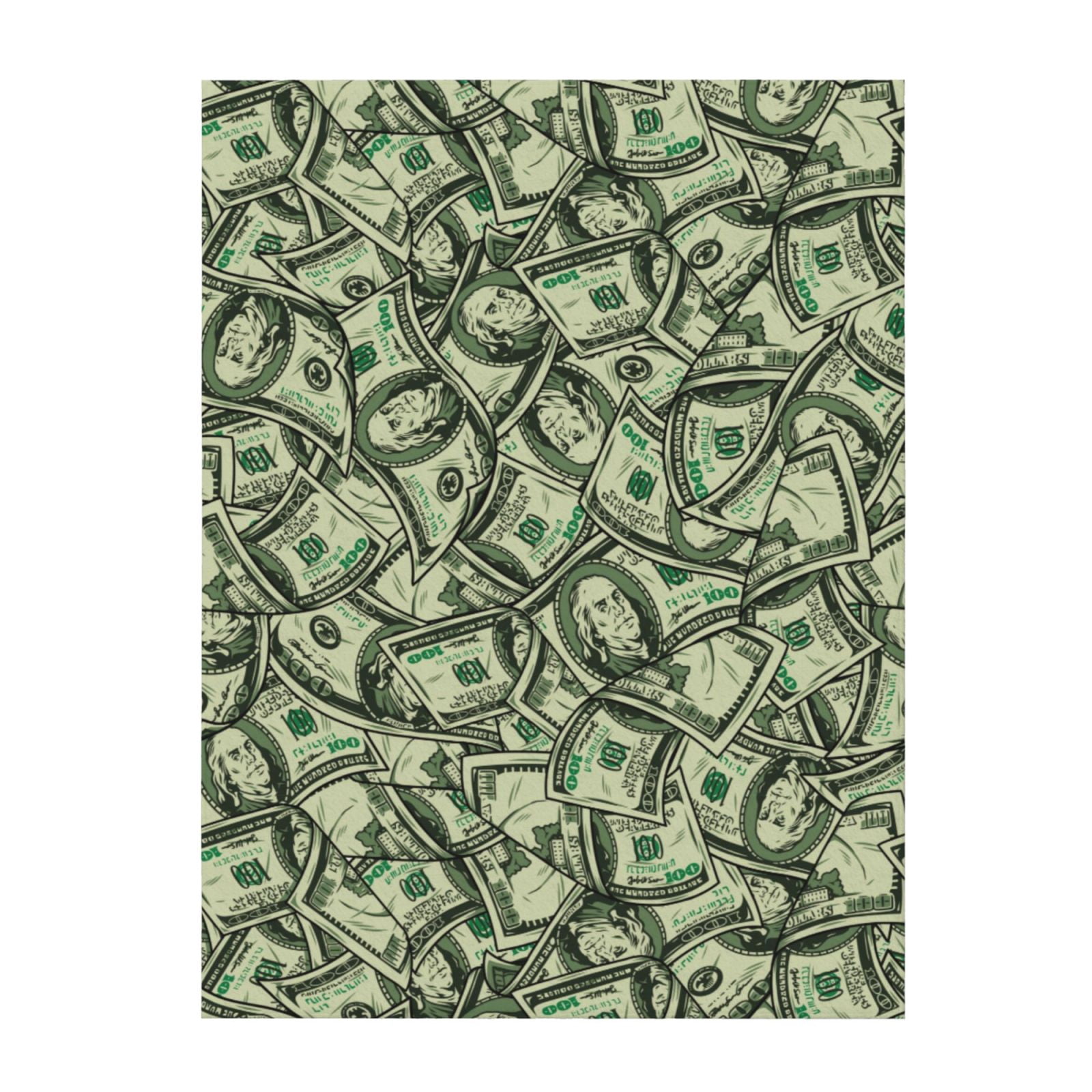 Money Pattern Vintage Style One Hundred Us Dollar Throw Blanket Soft ...