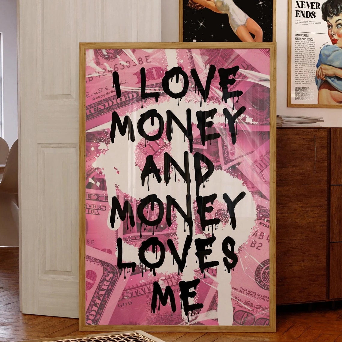 Money Poster, 70S Print, Sugar Daddy Print, Typography Print ...