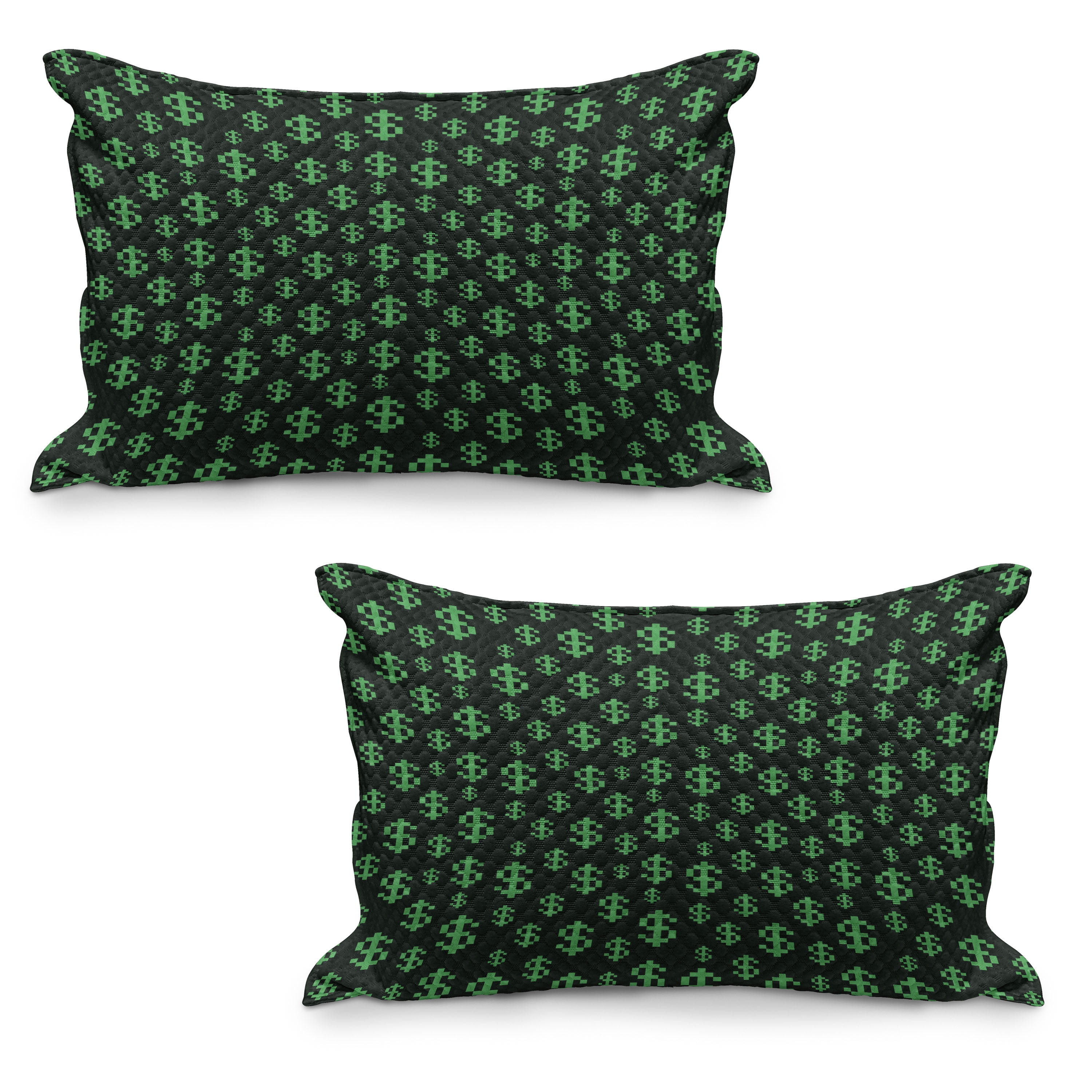 Money Quilted Pillowcover Set of 2, Pixel Art Inspirations in Eighties ...