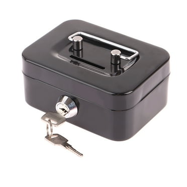 Honeywell Small Steel Money Lock Box 6202 with Key, Removable Cash Tray ...