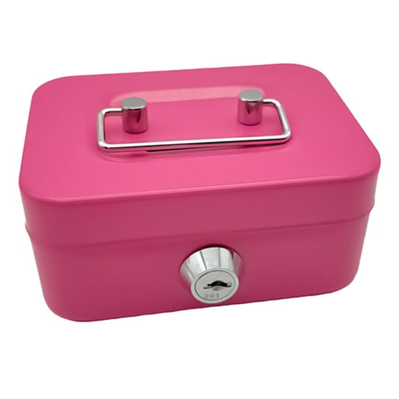 "Geohiaul Pink Cash Box with Money Tray, Key Lock, and Security - 11.80 ...