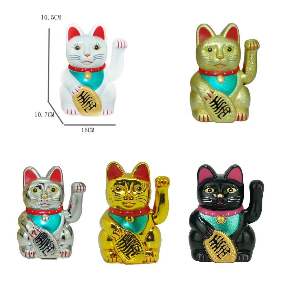 Money Saver Chinese Lucky Cat Waving Maneki Neko Gold Wealth Feng Shui ...