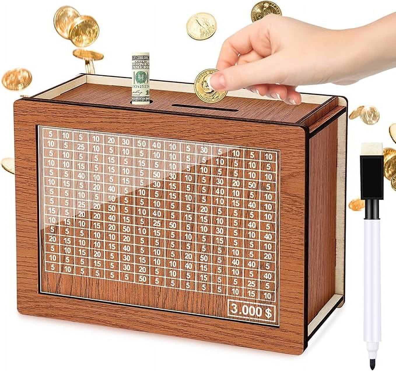 Money Saving Box Cash Vault Savings Challenge Box for Kids Adults,10 ...