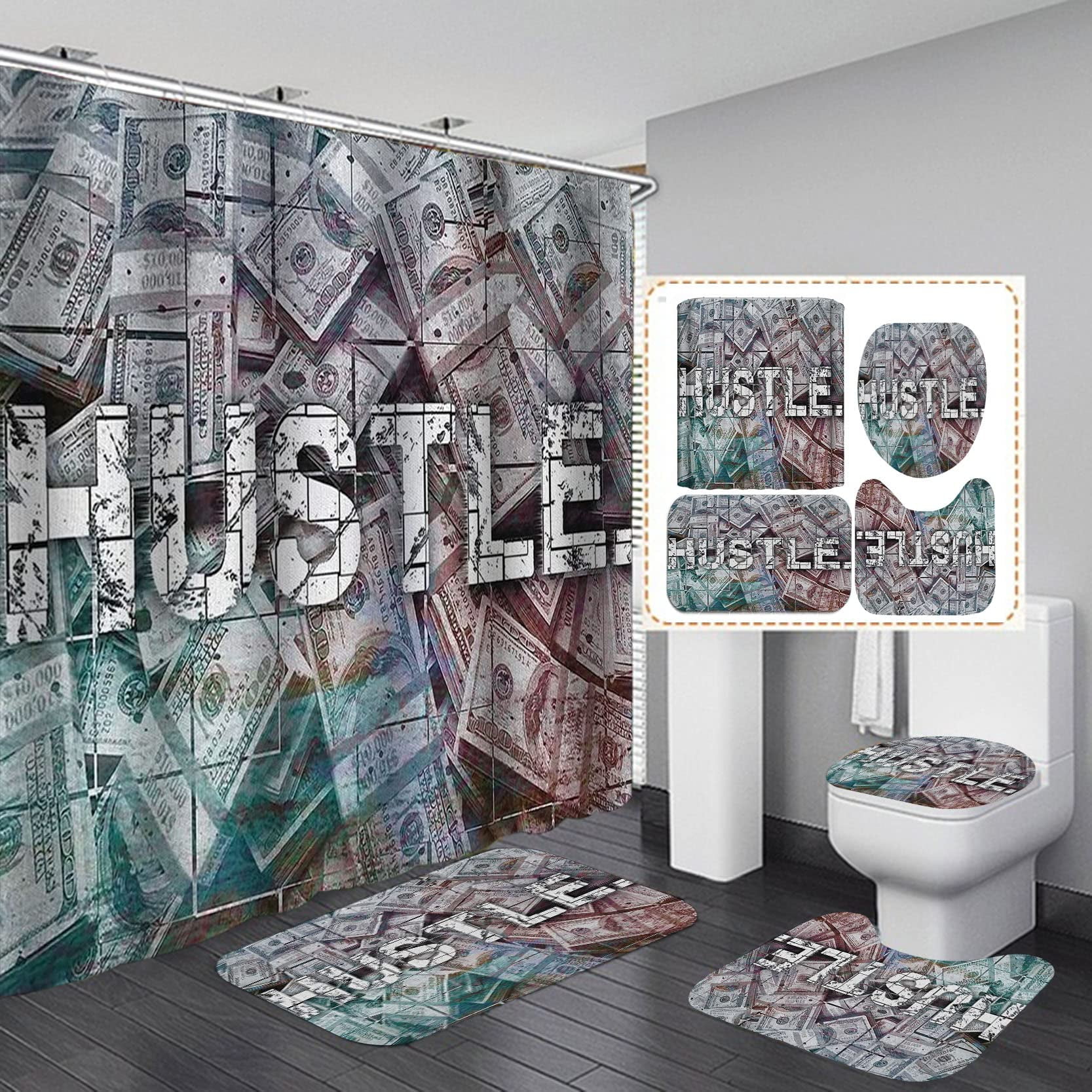 Money Shower Curtain Set Hundred US Dollar Bills Cash Benjamin Franklin ...