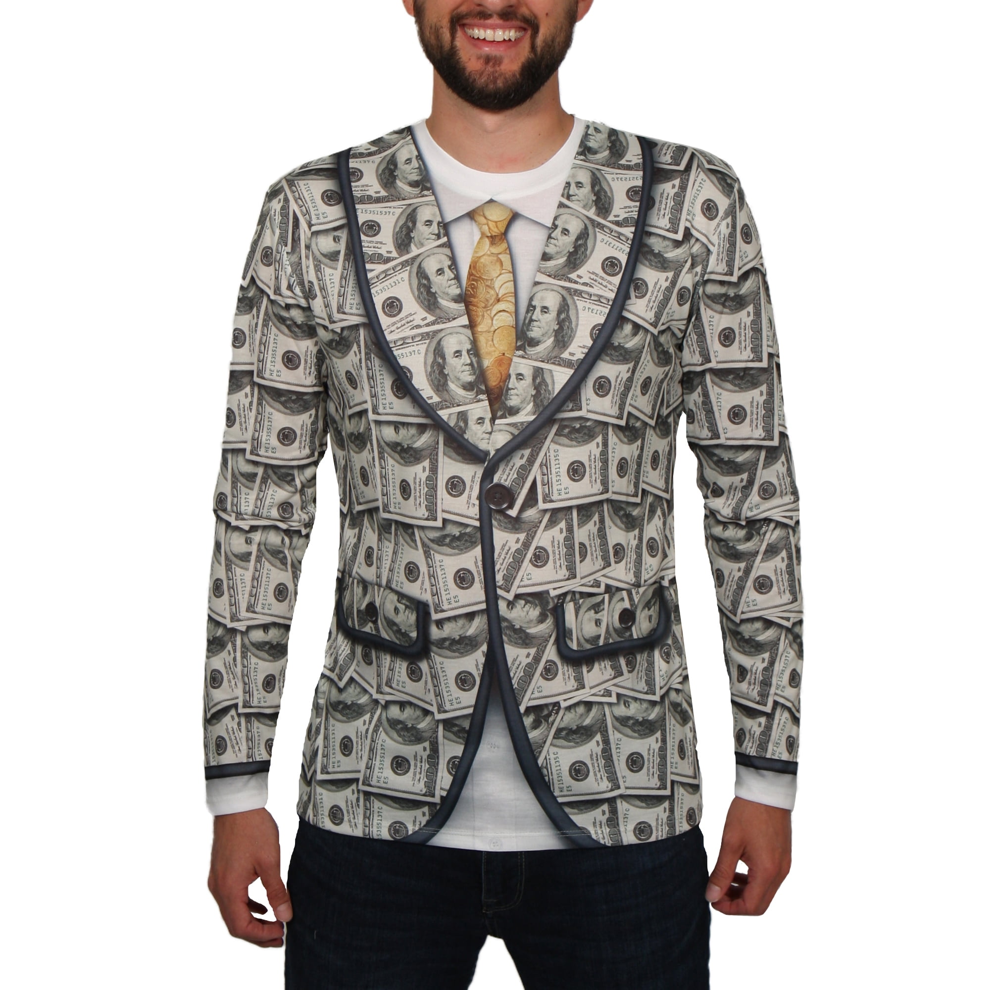 Money Suit Costume Tee Apparel Long Sleeves - Sublimation - Walmart.com