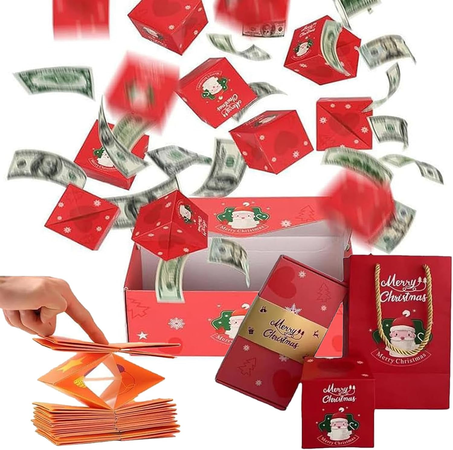 Money Surprise Gift Box, Christmas Explosion Gift Box, Folding Pop-Up ...