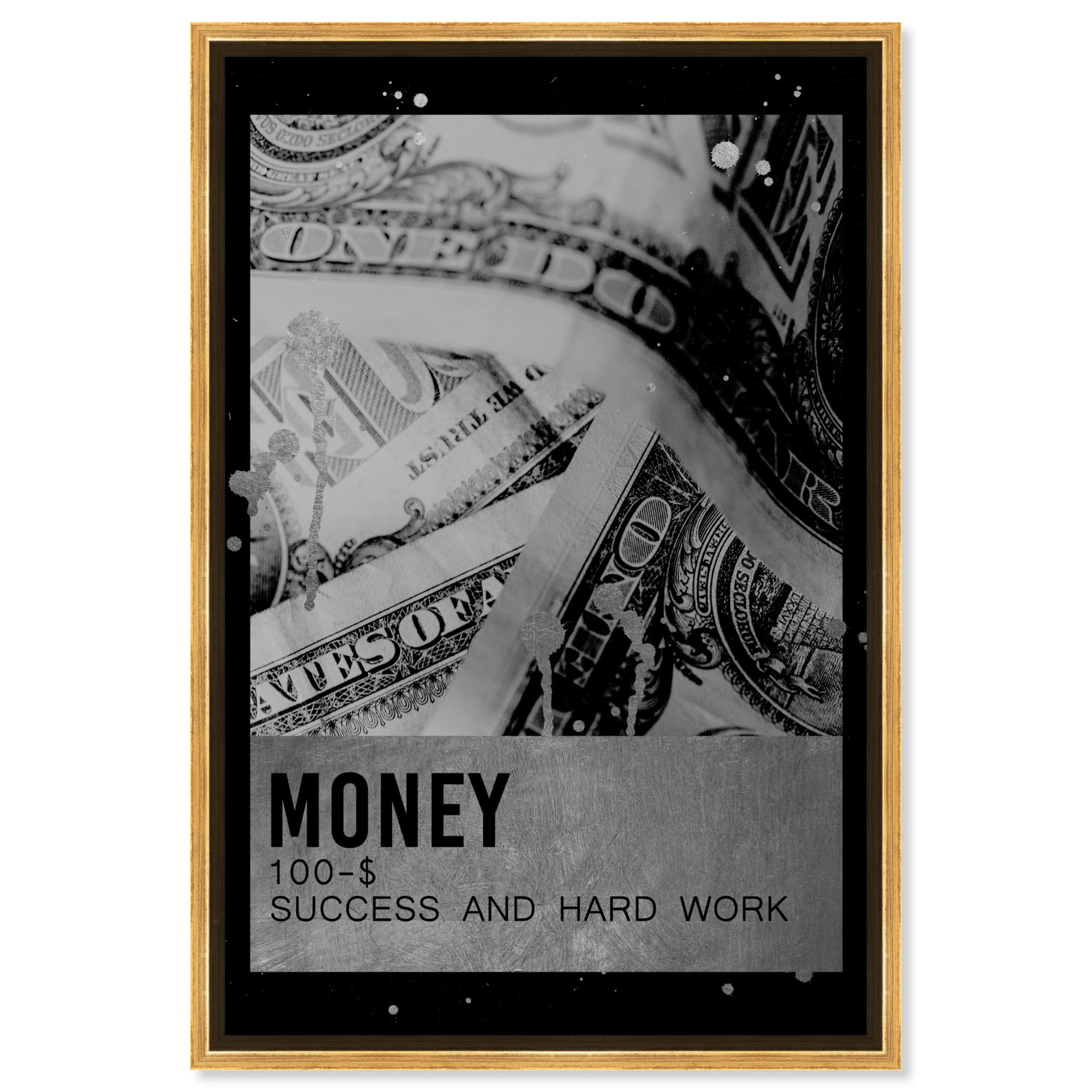 Money Swatch Silver Canvas Black and White Art Prints by Notoriart ...