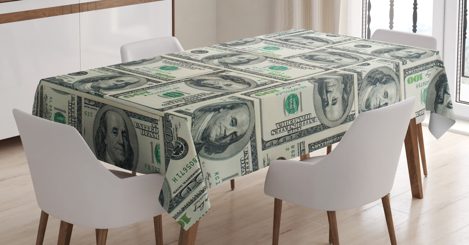 Money Tablecloth, Dollar Bills of United States Federal Reserve with ...