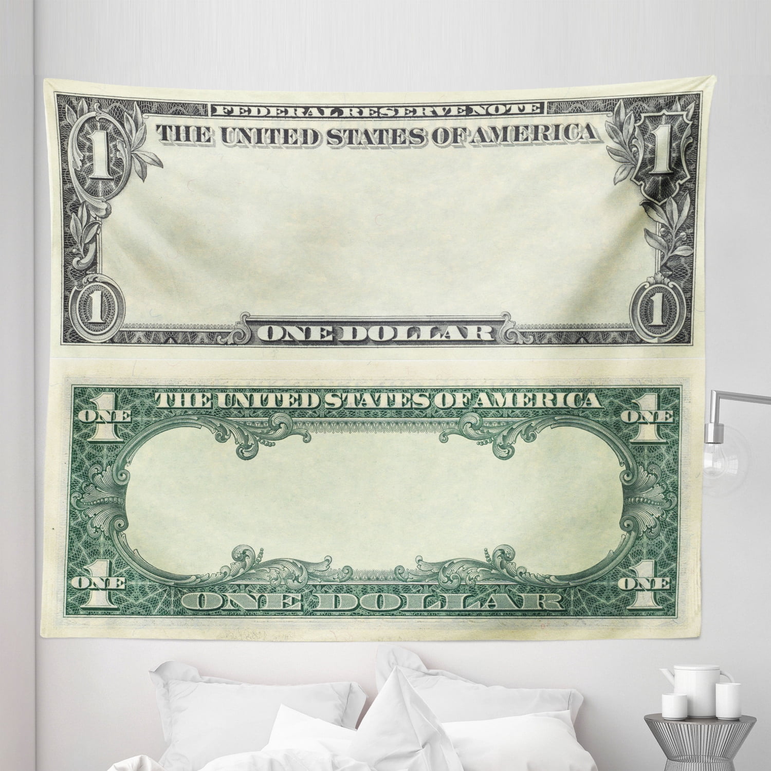 Money Tapestry, Dollar Bill Buck Design American Federal Reserve Note ...