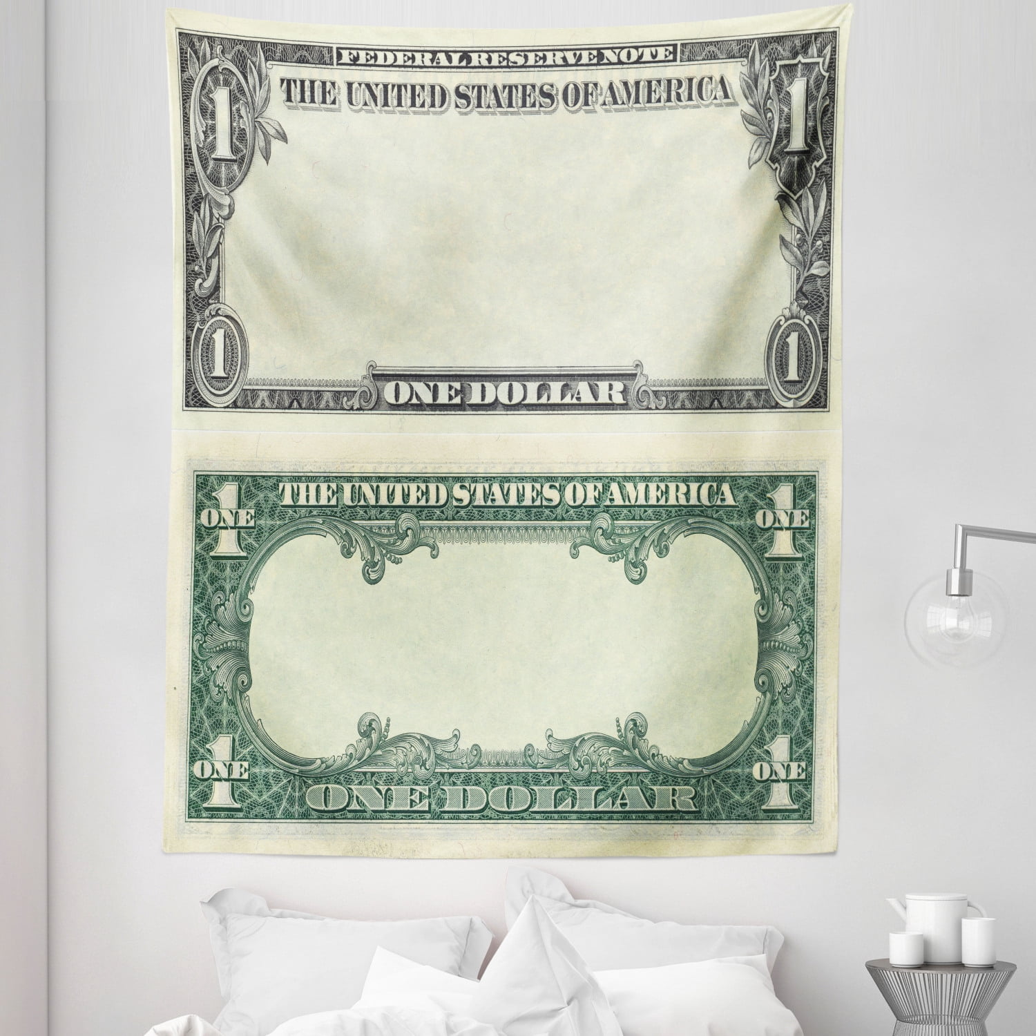 Money Tapestry, Dollar Bill Buck Design American Federal Reserve Note ...