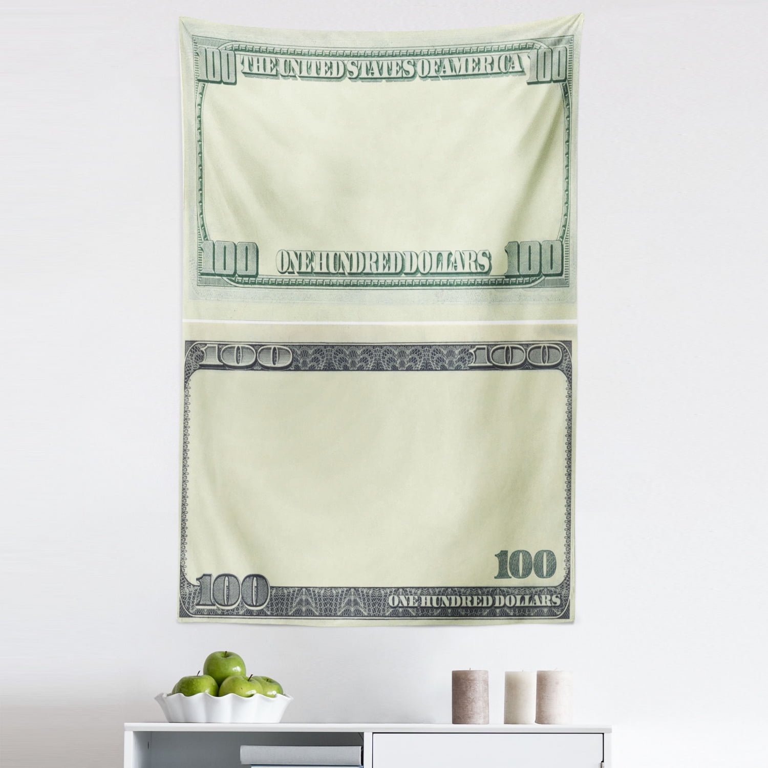 Money Tapestry, Hundred Dollar Bill Century Note Design American ...