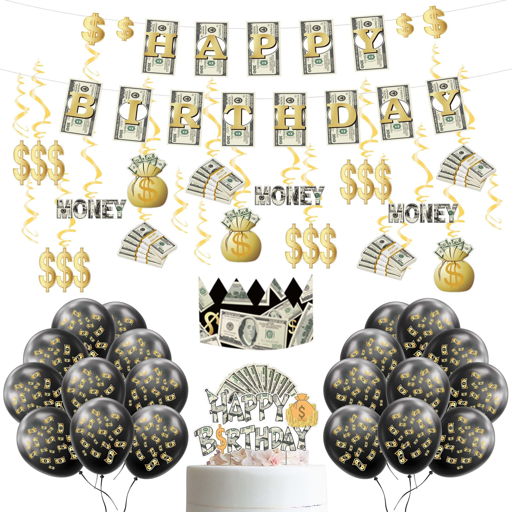Money Themed Decoration KIT Bill Dollar Signs Birthday Banner Money ...