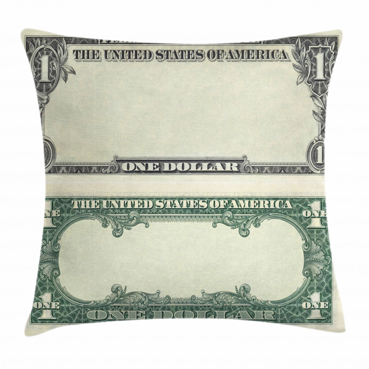 Money Throw Pillow Cushion Cover, One Dollar Bill Buck Design American ...