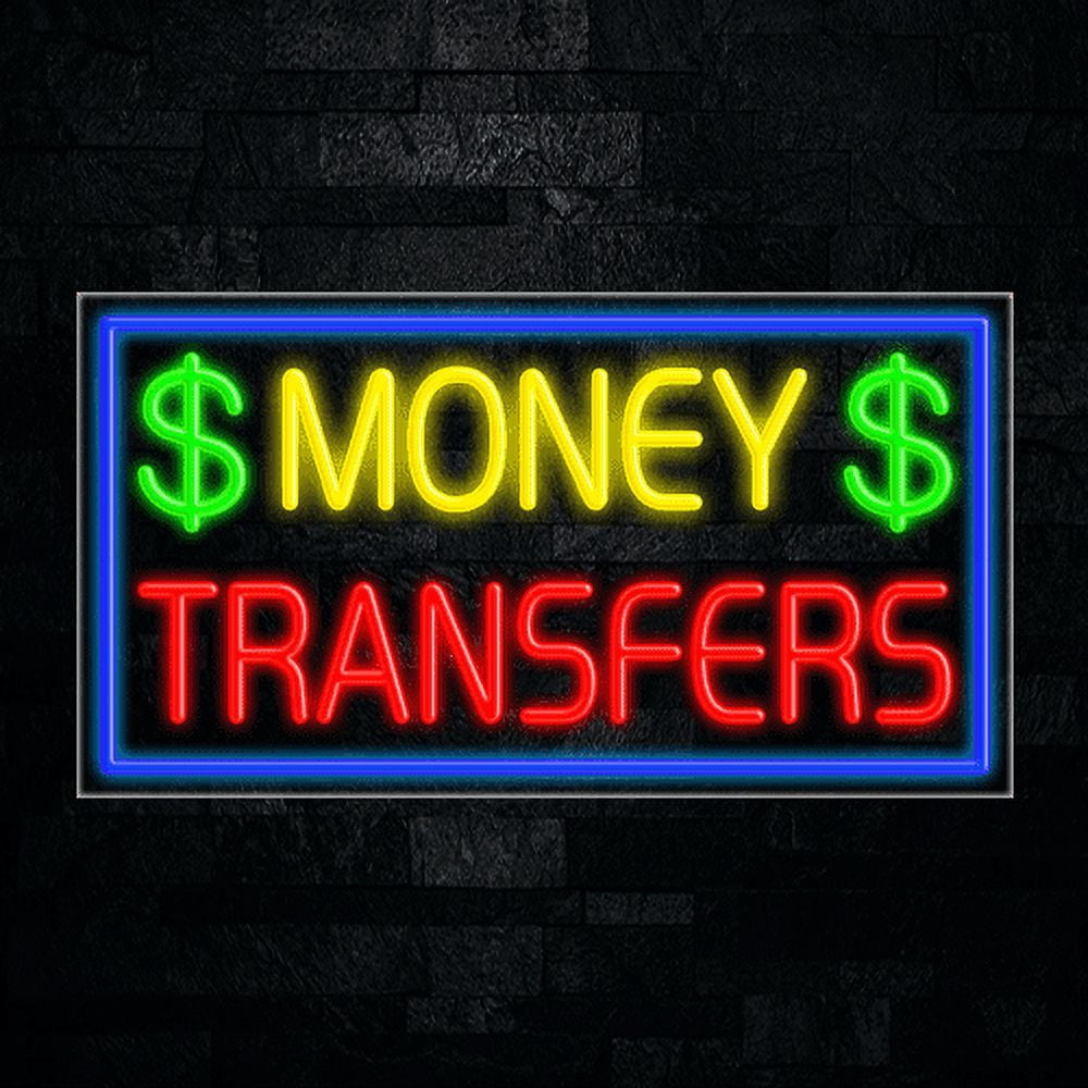 Money Transfers-LED Neon Sign 33"L x 18"H #31296 - Walmart.com