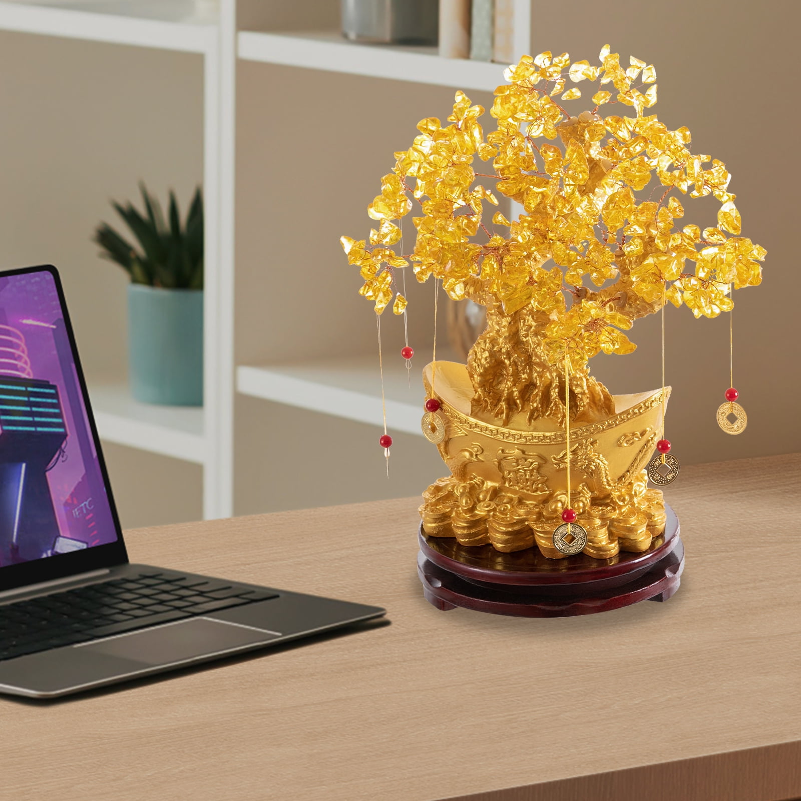 Money Tree Decoration, Decoration for Wealth& Luck Money Tree Tabletop ...
