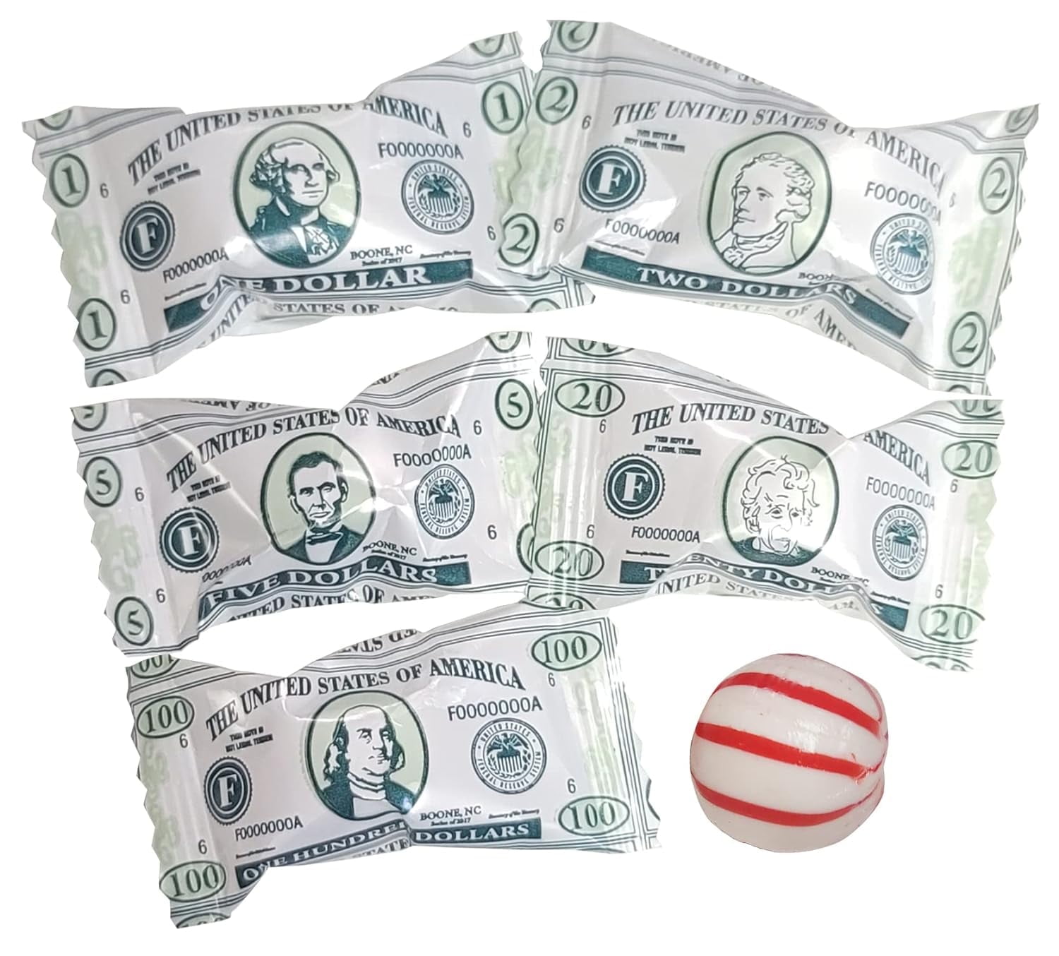 Money US Dollar PEPPERMINT BALLS 100 Count Wrapped-USA Candy - Walmart.com