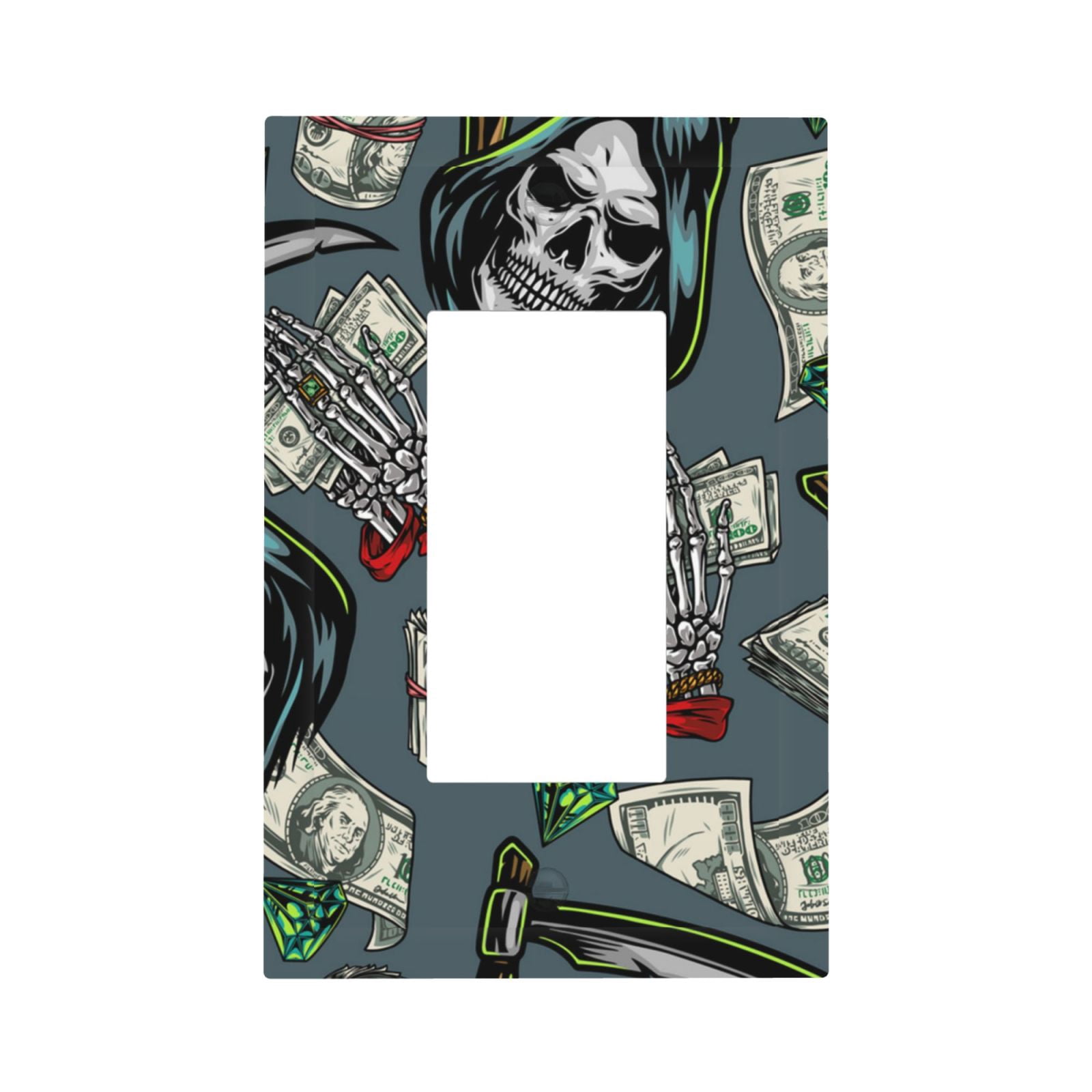 Money Vintage Reaper Grim Skull Single Gang Wall Plate 1 Gang ...