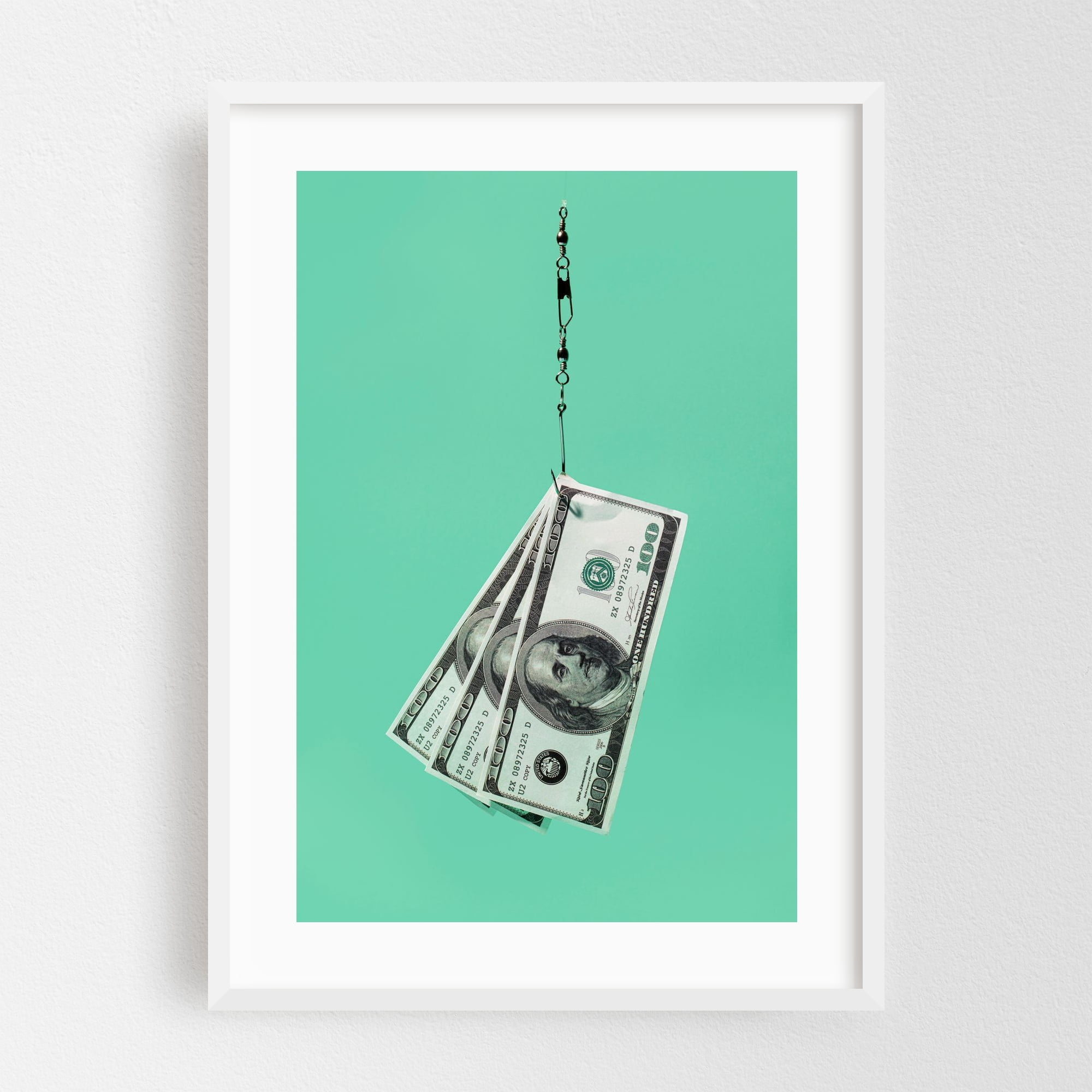 Money trap - Photography Surrealism Pop Art Humor White Framed Wall Art ...