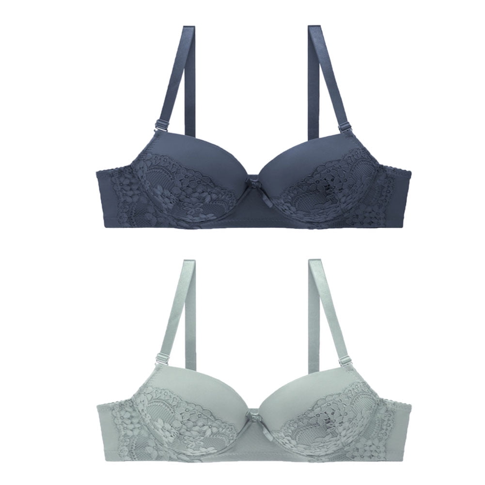 Monfince Women's Sexy Lace Bra Underwire Balconette Unlined Plus Size ...